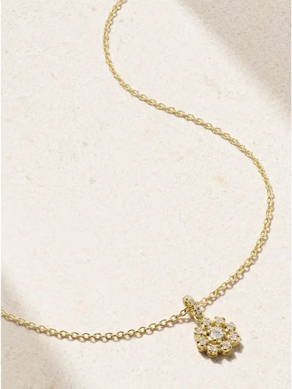 JENNIFER MEYER 18-karat Diamond Flower Pendant Necklace - Gold