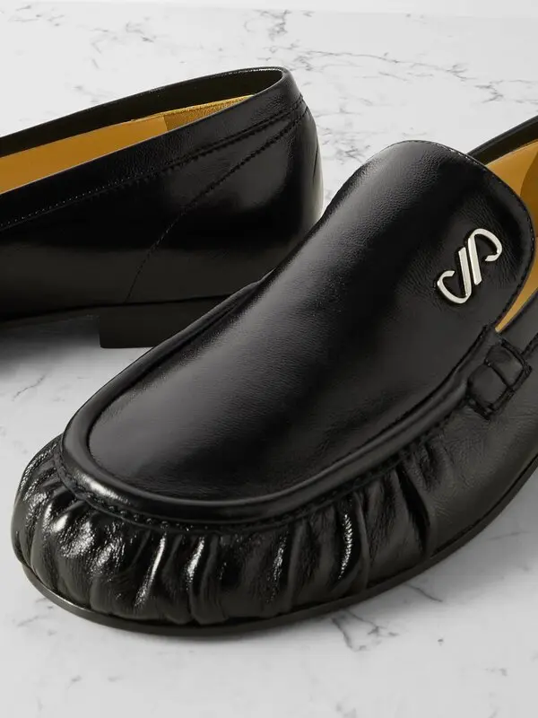 Proenza Schouler Park Embellished Glossed Textured-leather Loafers