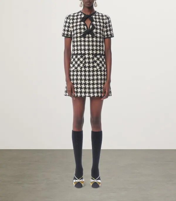 Valentino Garavani Houndstooth Mini A-line Dress