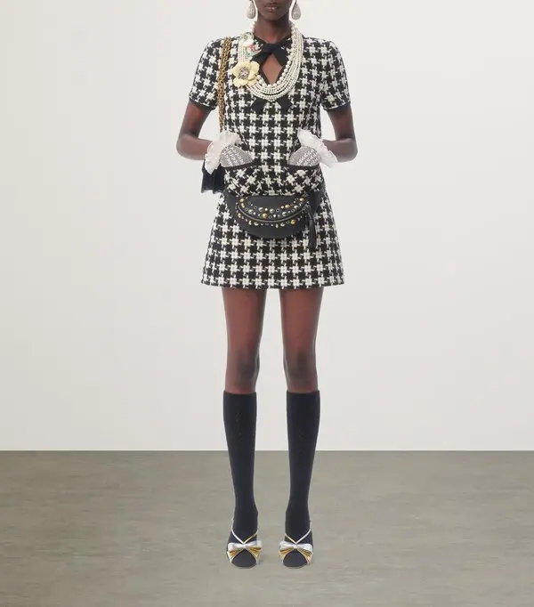 Valentino Garavani Houndstooth Mini A-line Dress