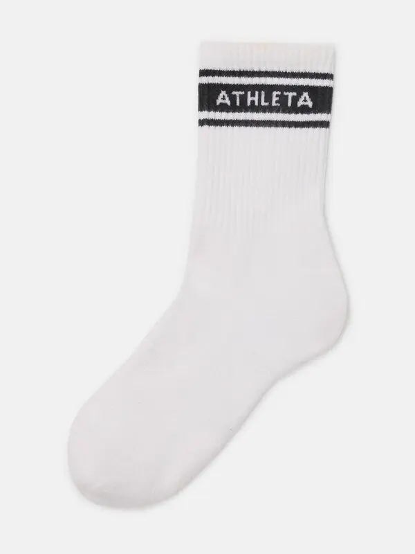 Athleta Everyday Crew Sock - Black Logo