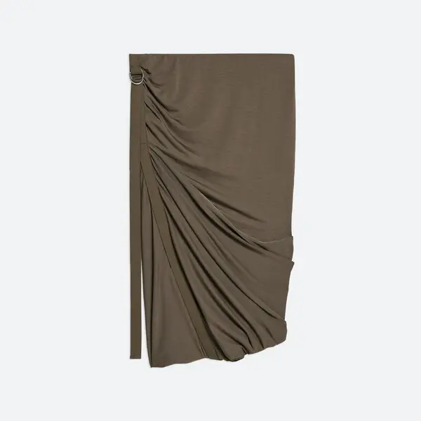 Helmut Lang Wind Draped Skirt - Olive