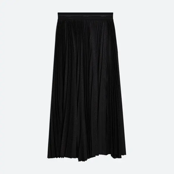 Helmut Lang Pleated Jacquard Skirt - Black/black