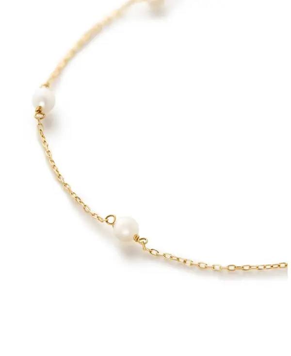 ANA LUISA Gold Pearl Station Bracelet