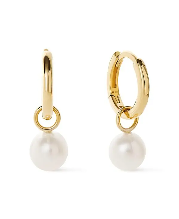 ANA LUISA Gold Hoop Earrings With Pearl - White/gold