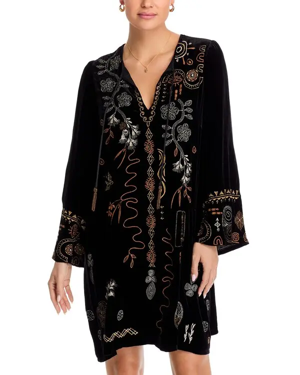Johnny Was Embroidered Shift Dress In Black - 55% Off | Editorialist