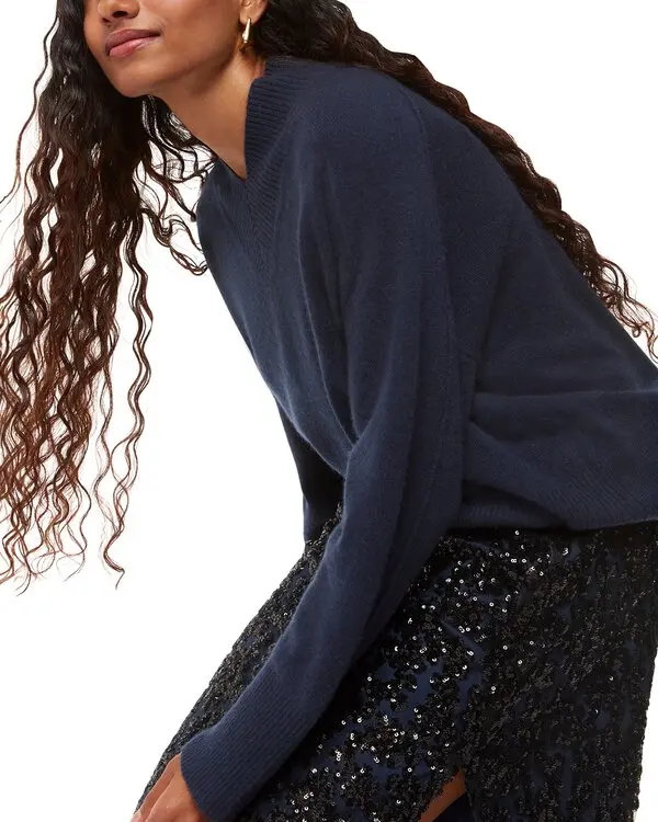 Whistles Petite Floral Sequined Midi Skirt - Black Multi