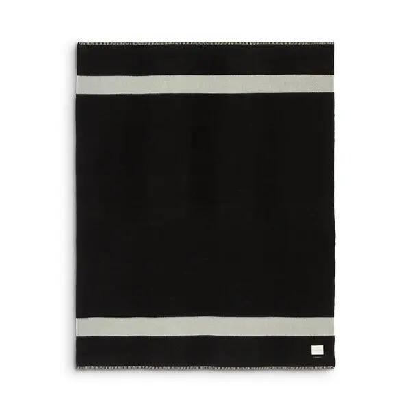 BLACKSAW Mason Stripe Baby Alpaca Throw - Black/ivory Stripe