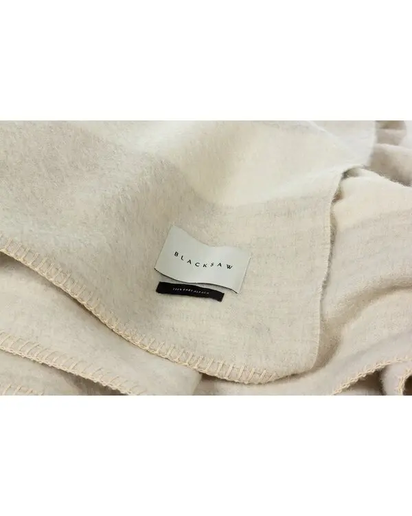 BLACKSAW Mason Stripe Baby Alpaca Throw - Shoji/ivory Stripe