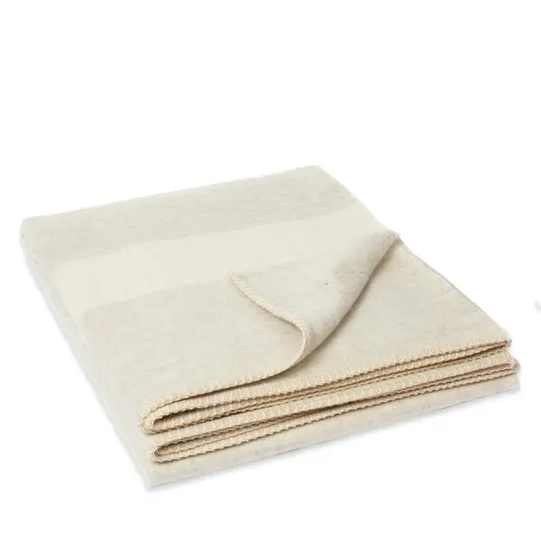 BLACKSAW Mason Stripe Baby Alpaca Throw - Shoji/ivory Stripe