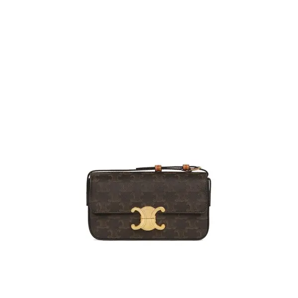 Celine Claude Triomphe Shoulder Bag - Brown