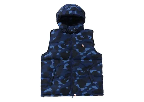 BAPE Camo Down Vest - Navy Blue