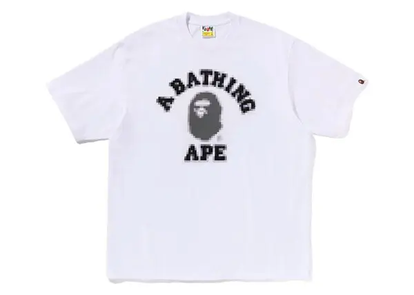 A BATHING APE Pixal College Relaxed Fit Tee Shirt - Ivory