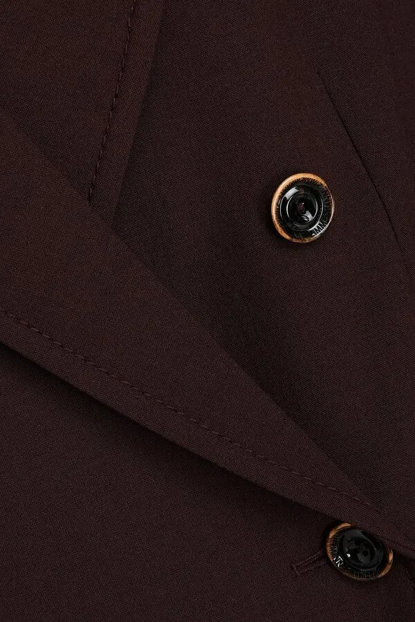 Zimmermann Double-breasted Crepe Blazer - Chocolate