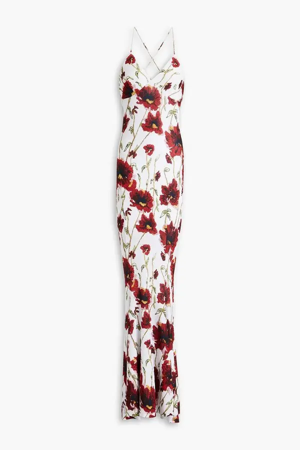 Norma Kamali Floral-print Stretch-jersey Gown