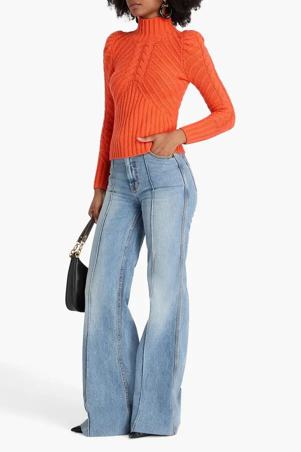 Zimmermann Cable-knit Wool-blend Turtleneck Sweater