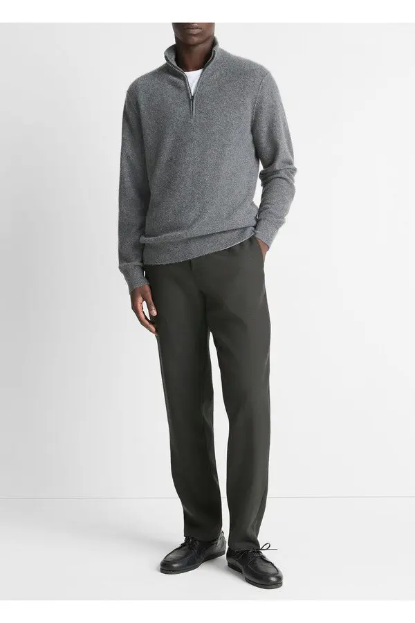 Vince Plush Cashmere Quarter-zip Pullover - Gray