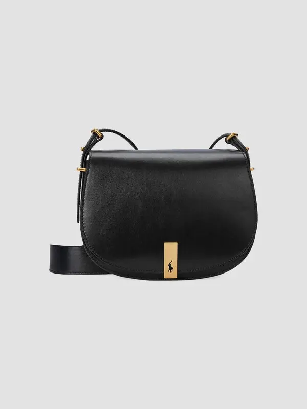Polo Ralph Lauren Id Leather Saddle Bag - Black