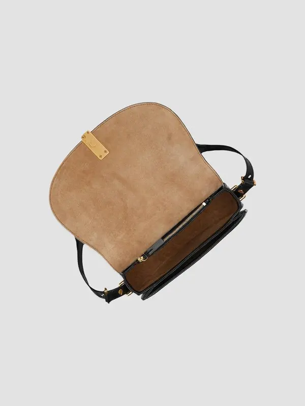 Polo Ralph Lauren Id Leather Saddle Bag - Black
