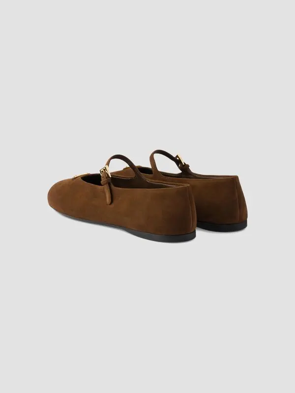 Prada Suede Ballerinas - Brown