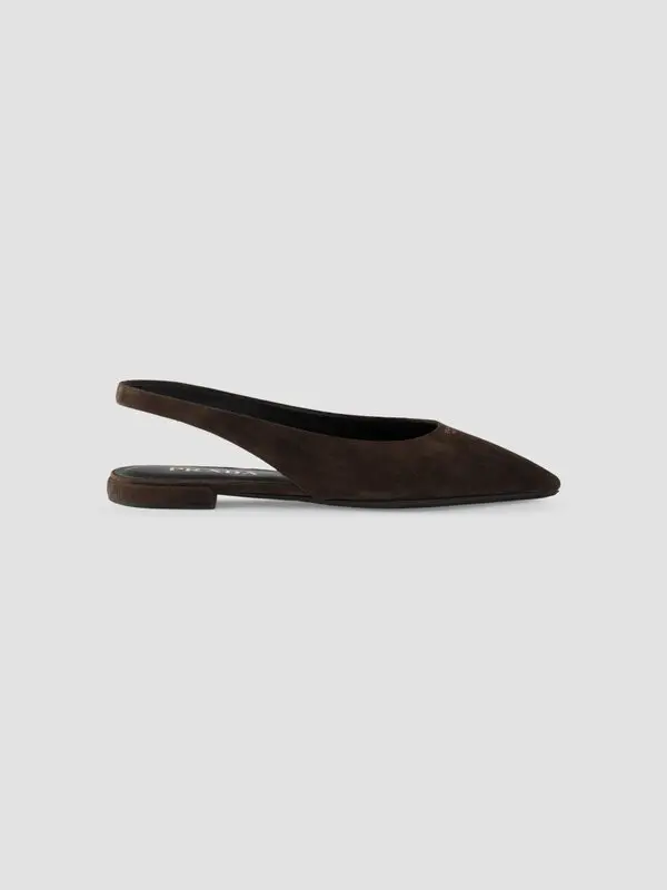 Prada Suede Ballerinas - Brown
