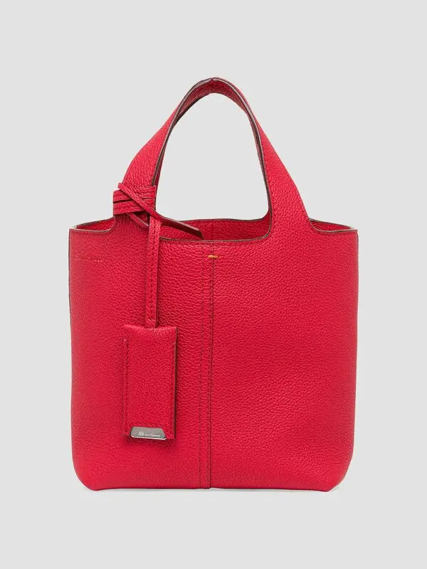 Santoni Mini Chapelier Leather Bag - Red
