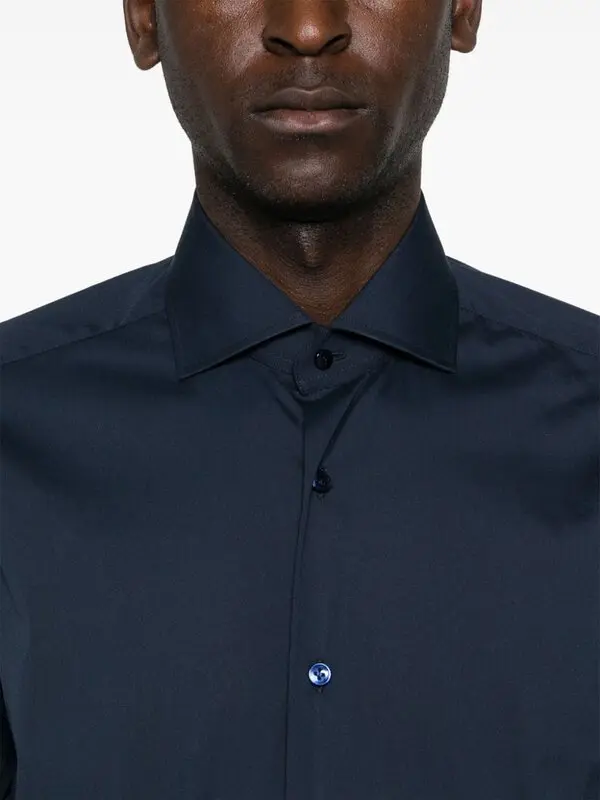BARBA NAPOLI Spread-collar Shirt - Blue
