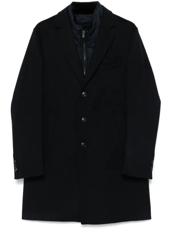 BARBA NAPOLI Felted Virgin Wool-cashmere Blend Coat - Blue