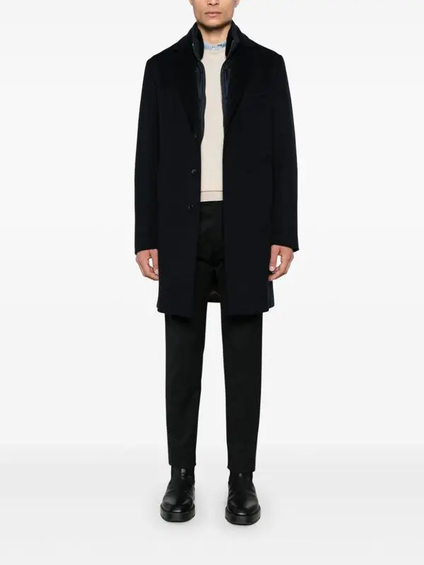 BARBA NAPOLI Felted Virgin Wool-cashmere Blend Coat - Blue