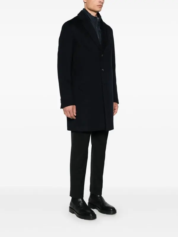 BARBA NAPOLI Felted Virgin Wool-cashmere Blend Coat - Blue