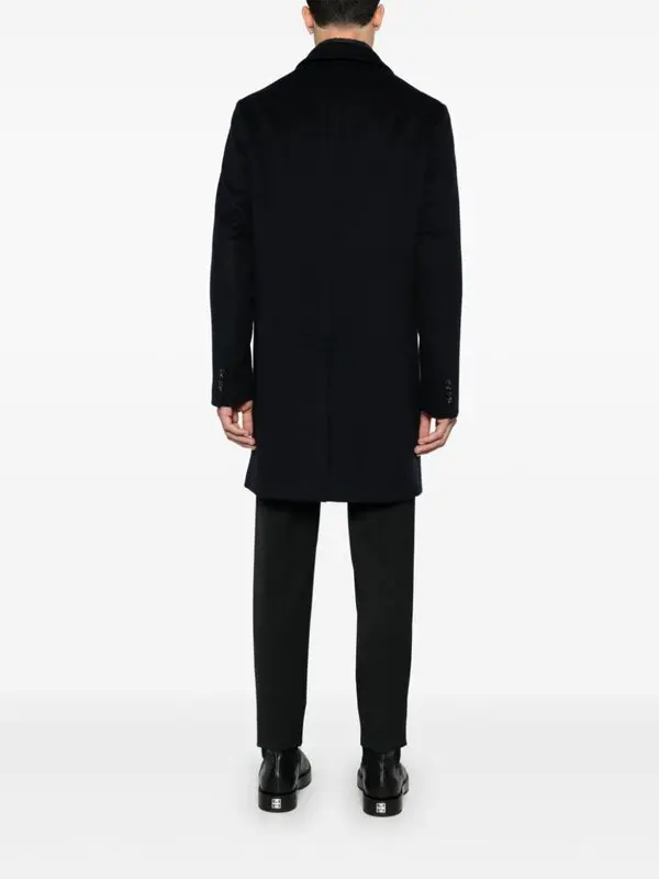 BARBA NAPOLI Felted Virgin Wool-cashmere Blend Coat - Blue