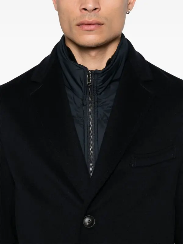BARBA NAPOLI Felted Virgin Wool-cashmere Blend Coat - Blue