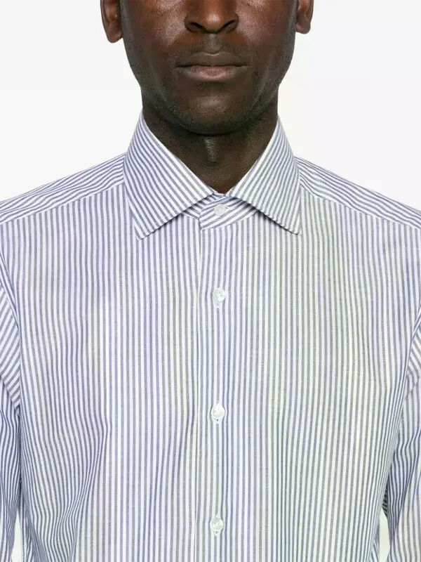 BARBA NAPOLI Striped Shirt - Blue