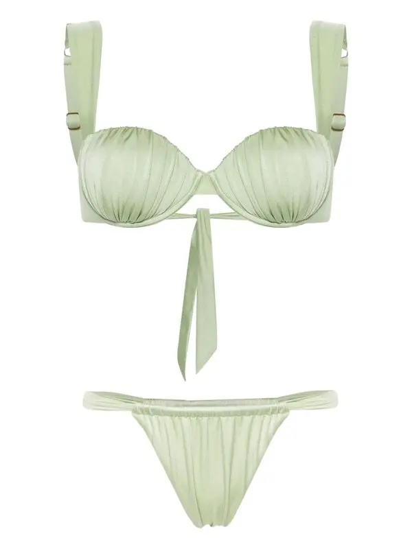 NOIRE SWIMWEAR Ruched Bikini Set - Green
