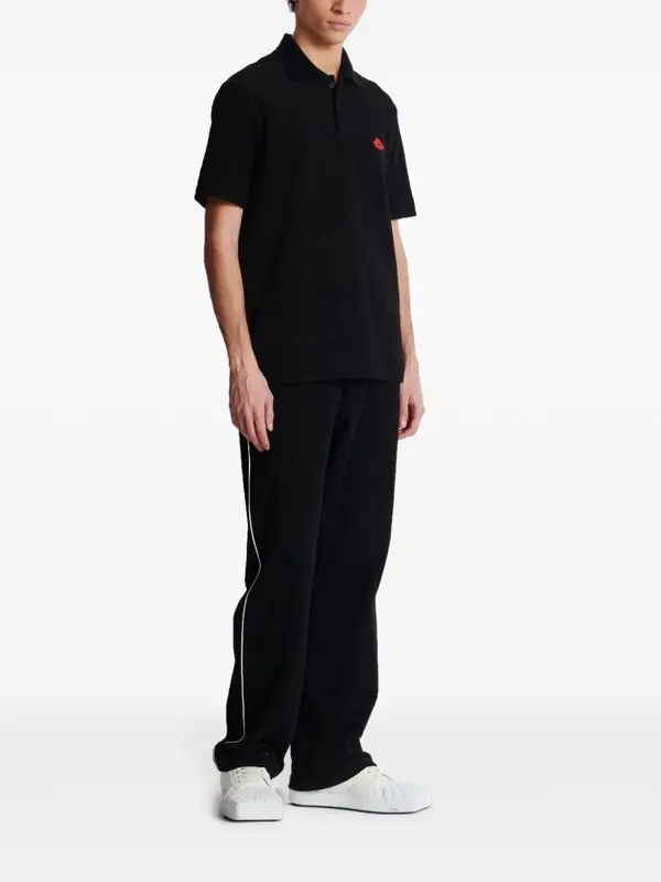 Balmain Monogram Velvet Cotton Polo Shirt