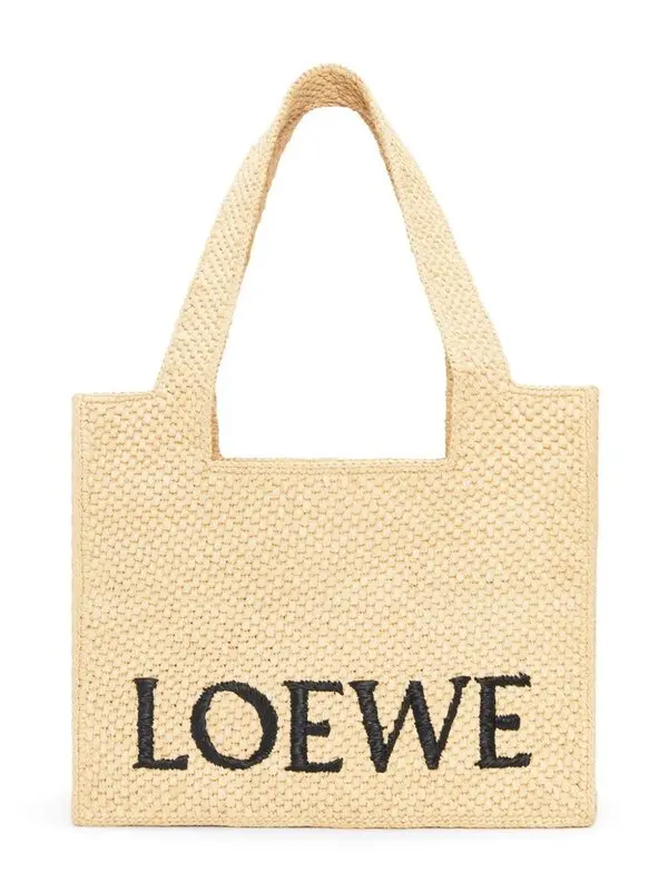 Loewe Font Raffia Tote - Neutrals