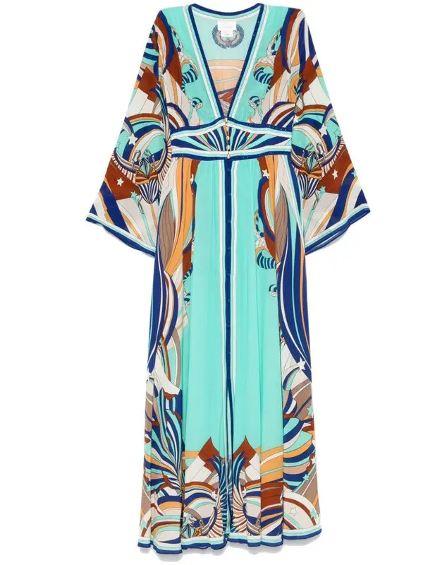chinese dress ladies Race Ladies Lace Ladies V-Neck Waist Shirring Maxi Dress