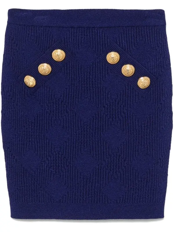 Balmain Knitted Mini Skirt - Blue