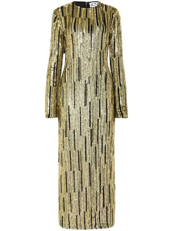 ILTA Nola Embellished Evening Dress - Gold