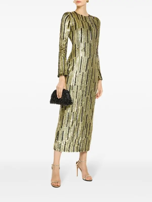 ILTA Nola Embellished Evening Dress - Gold