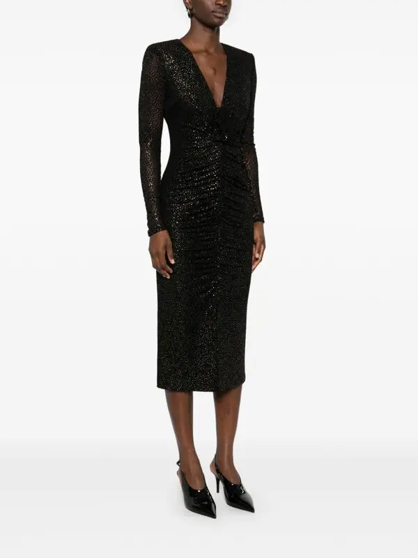 NISSA Polka-dot Tulle Midi Dress
