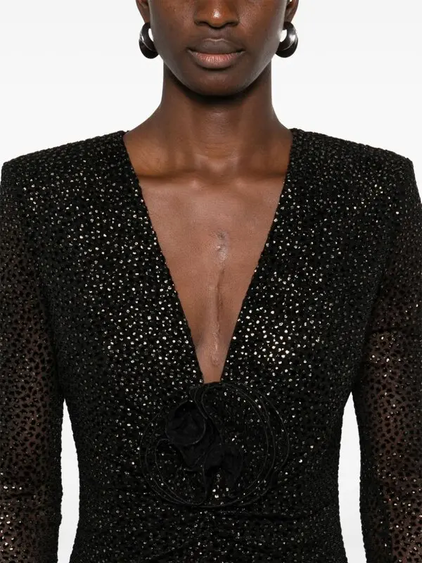 Nissa Polka-Dot Tulle Midi Dress In Black - 30% Off | Editorialist