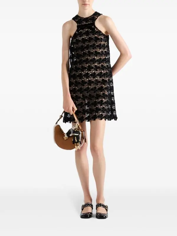 Guipure Lace Dress - Black