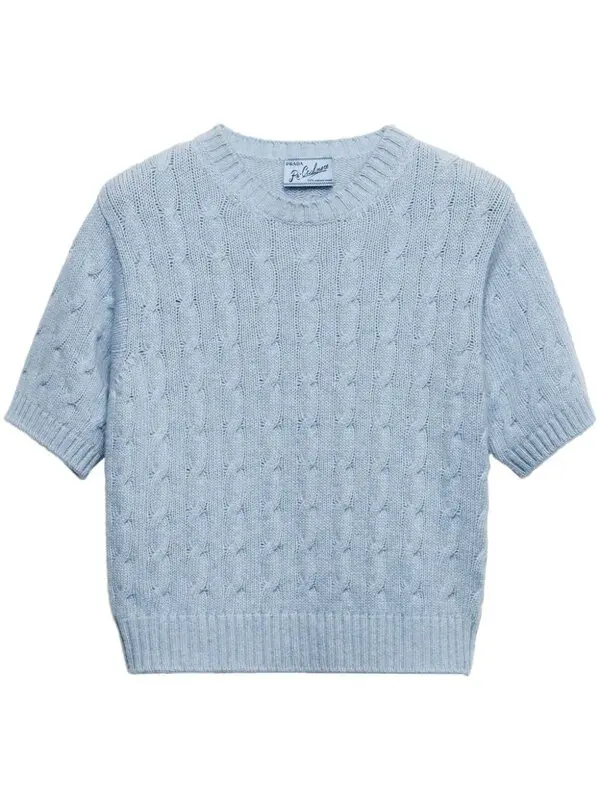 Prada Cable-knit Cashmere Sweater - Blue
