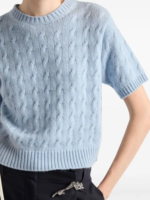 Prada Cable-knit Cashmere Sweater - Blue