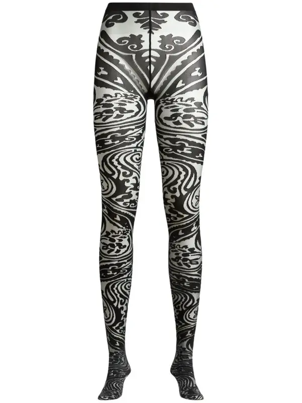 Etro Paisley Tattoo Tights - Black