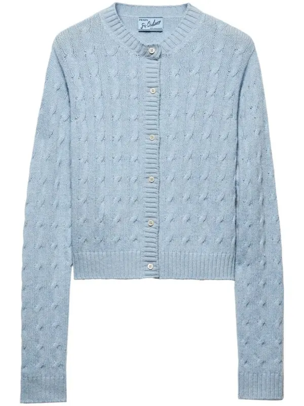 Prada Cable-knit Buttoned Cardigan