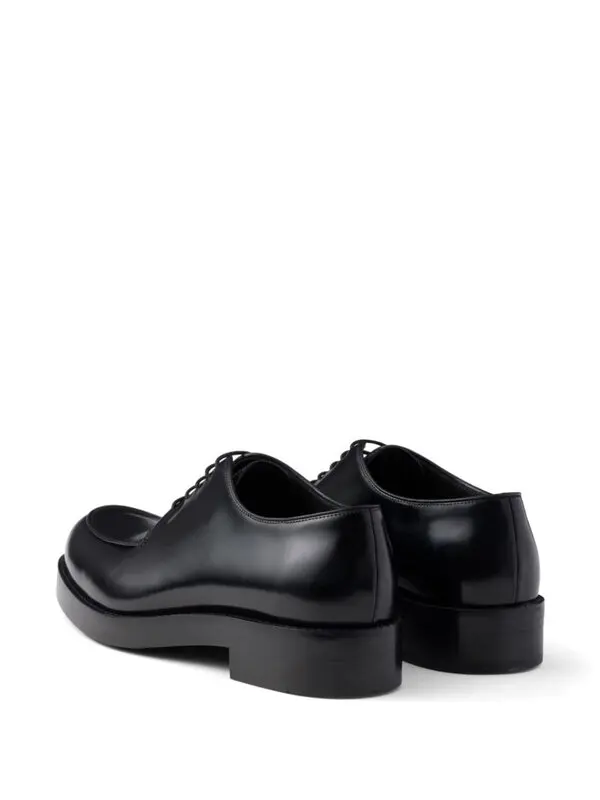 Prada Brushed-leather Derby Shoes