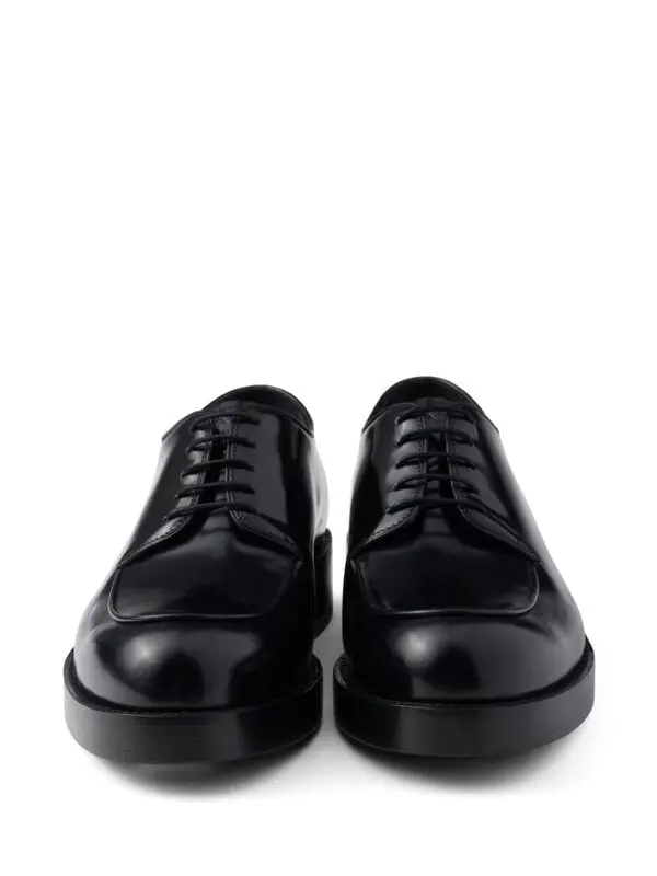 Prada Brushed-leather Derby Shoes