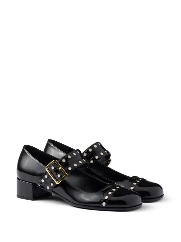 Prada 35mm Leather Mary Jane Pumps